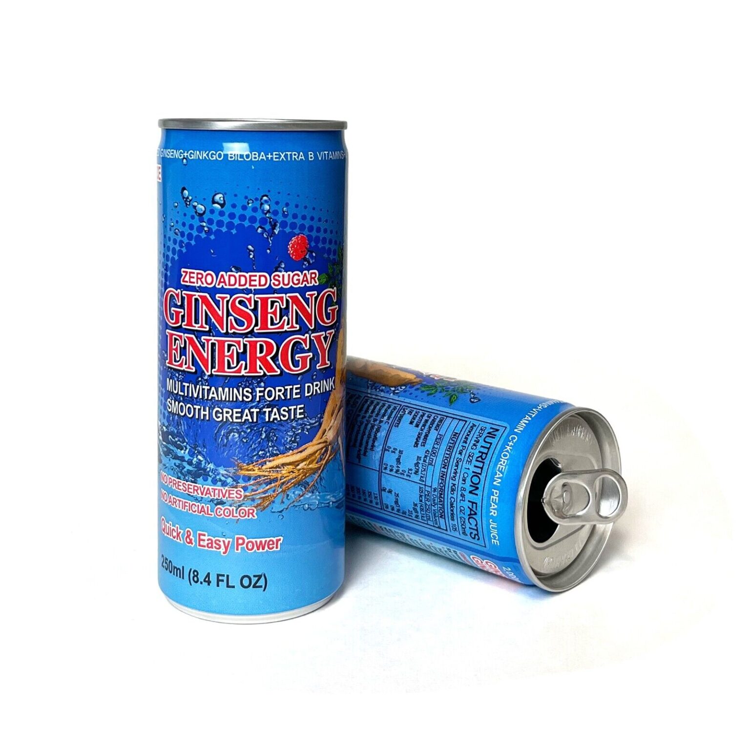 Ginseng Energy Drink, Korean Red Ginseng Extract, 8.4 Fl Oz (24 Cans ...
